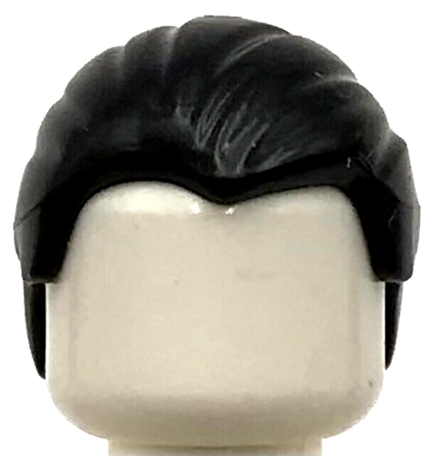 Lego New Black Minifigure Hair Combed Front to Rear Part | eBay
