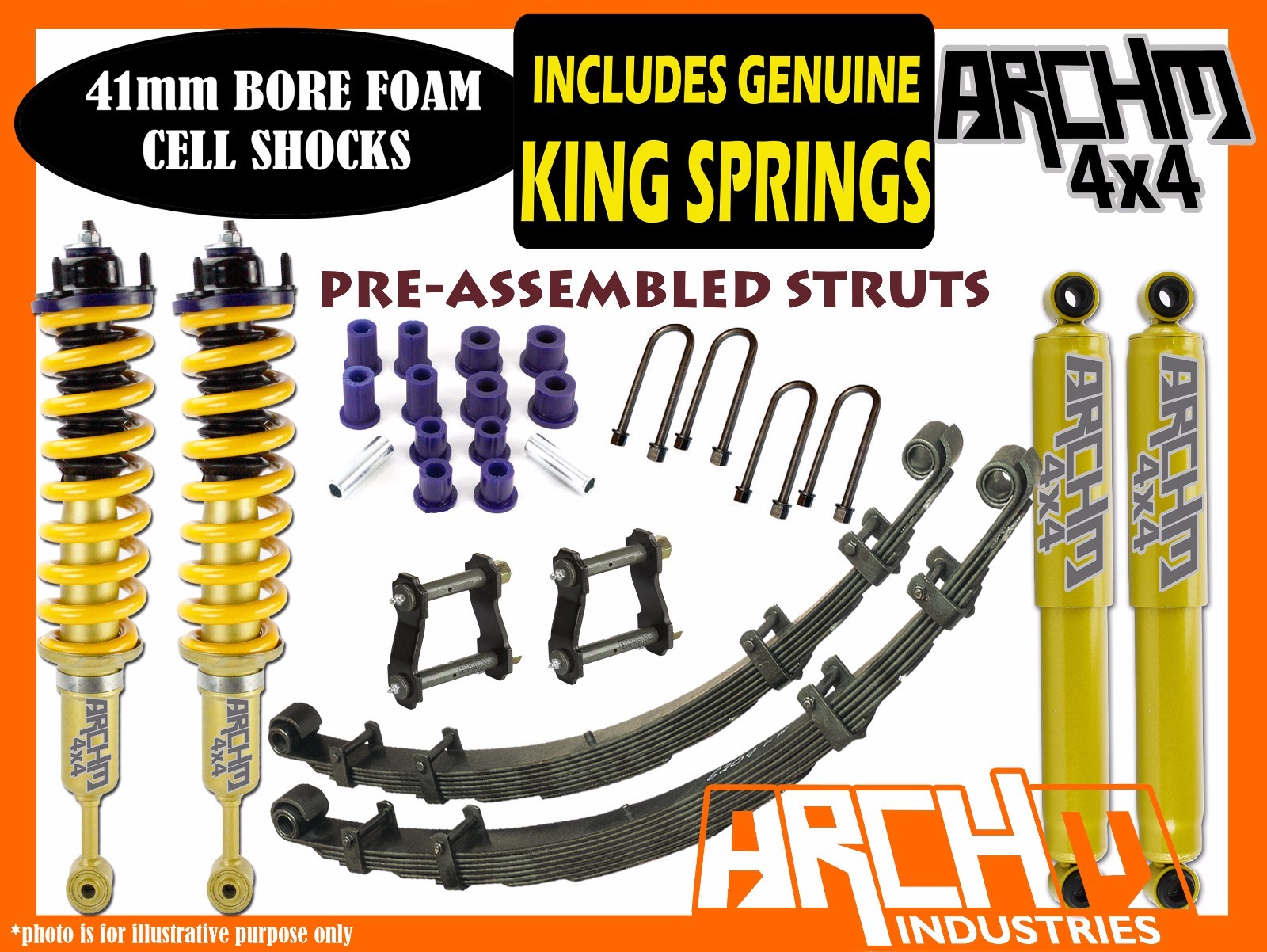 ARCHM4X4 2 INCH 40mm F&R SUSPENSION LIFT KIT TD FOR FORD RANGER PX3 T7 ...
