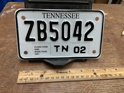 Vintage Tennessee Motorcycle License Plate 2002 ZB5042 Never Issued NOS ...