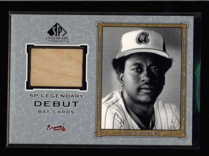 GARY MATTHEWS 2001 SP LEGENDARY CUTS DEBUT #D-GM GAME USED BAT RELIC ...