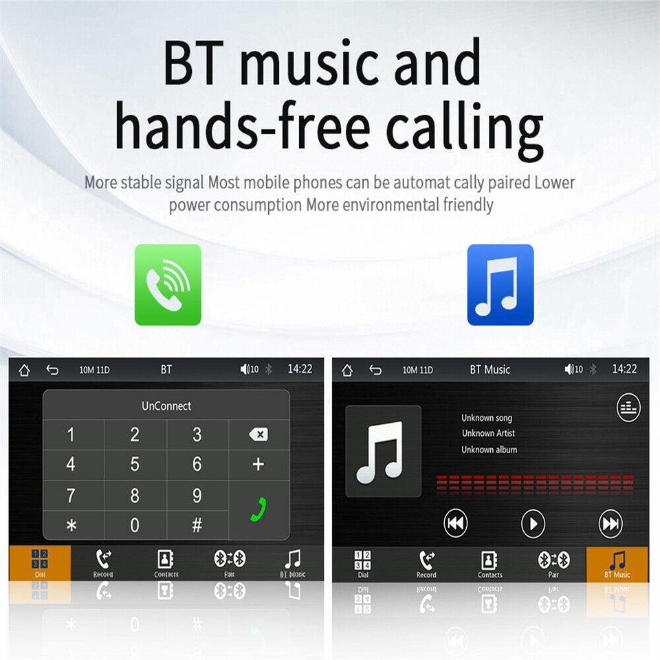 Bluetooth Touch Screen Video Player 7in Car Audio For Apple CarPlay ...