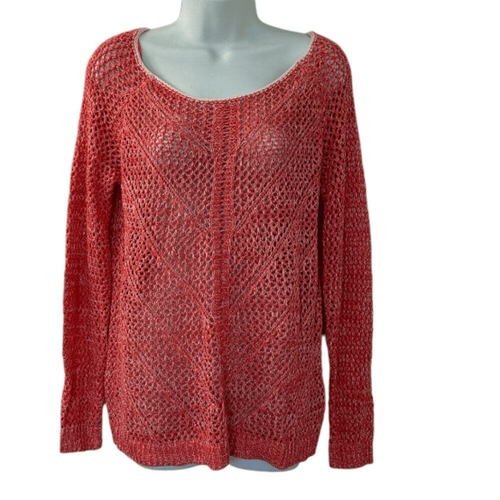 Womens John Paul Richard Coral Open Knit Scoop Neck Layering Sweater ...