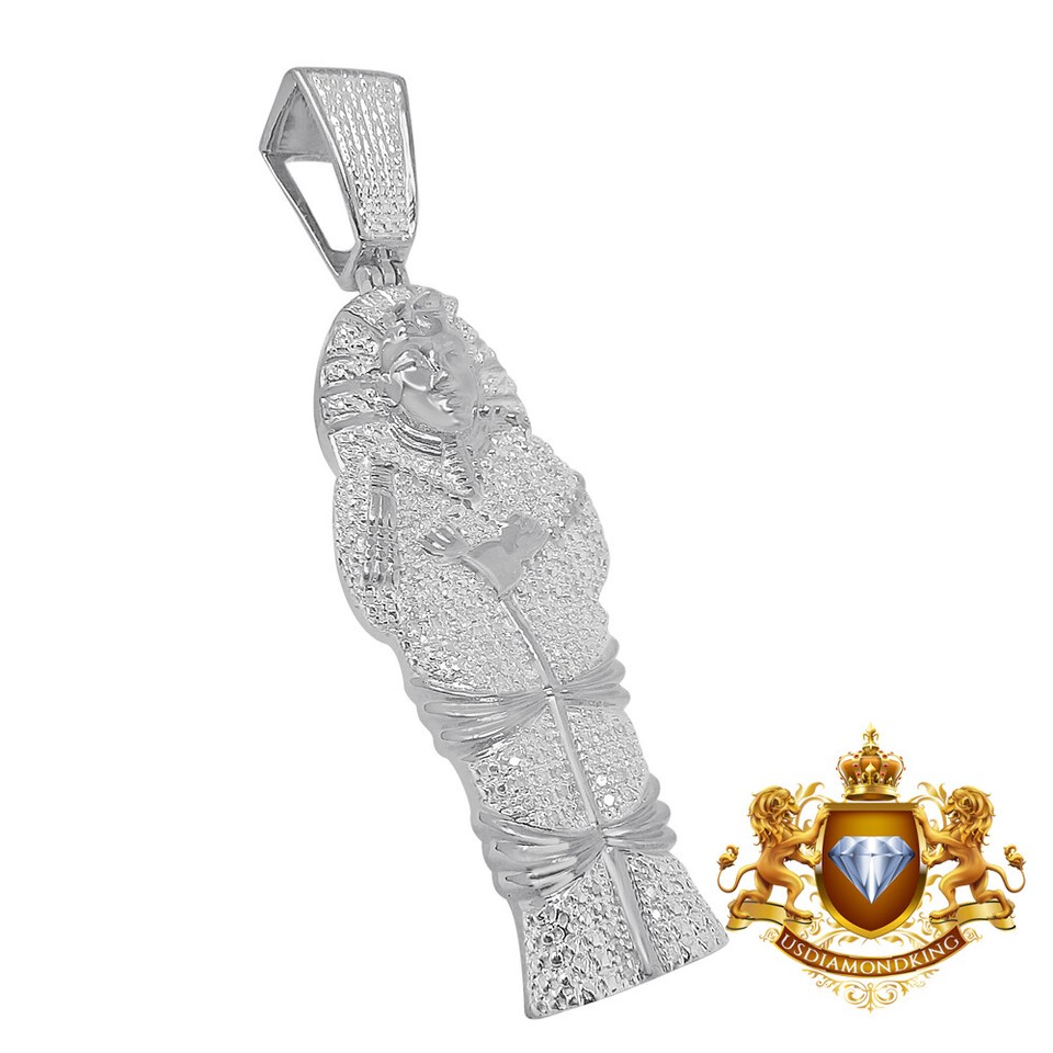 Real Diamond Egyptian King Tut Pharaoh Mummy Charm 14K Gold Finish ...