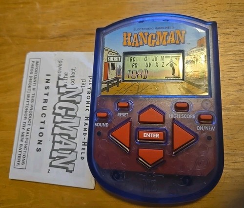Hangman Electronic Handheld Game Vintage 1995 Milton Bradley MB Tested ...