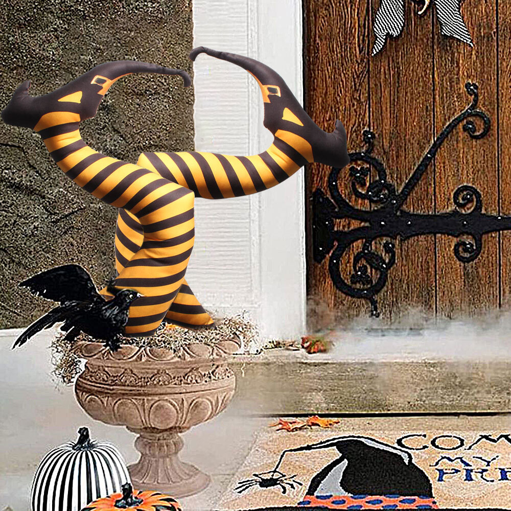 Halloween Evil Witch Legs Props Upside Down Wizard Feet Decor JC | eBay ...