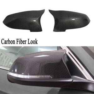 2x Carbon Fiber Look Mirror Cover Cap For BMW 5 6 7 Series F10 F12 F01 ...