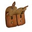Original French army magazine pouch Brown leather ammo dual bag mag | eBay