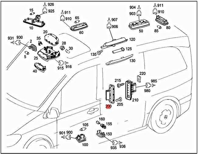 Genuine MERCEDES BENZ Side Loading Door Contact Plates A6398200311 for ...