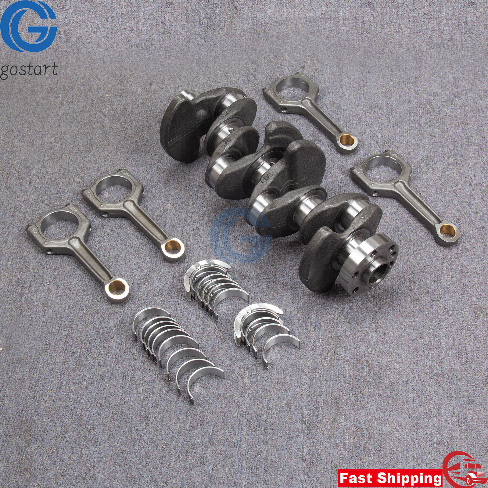 Engine Crankshaft 11217640165+Connecting Rod & Bearings Set For BMW ...