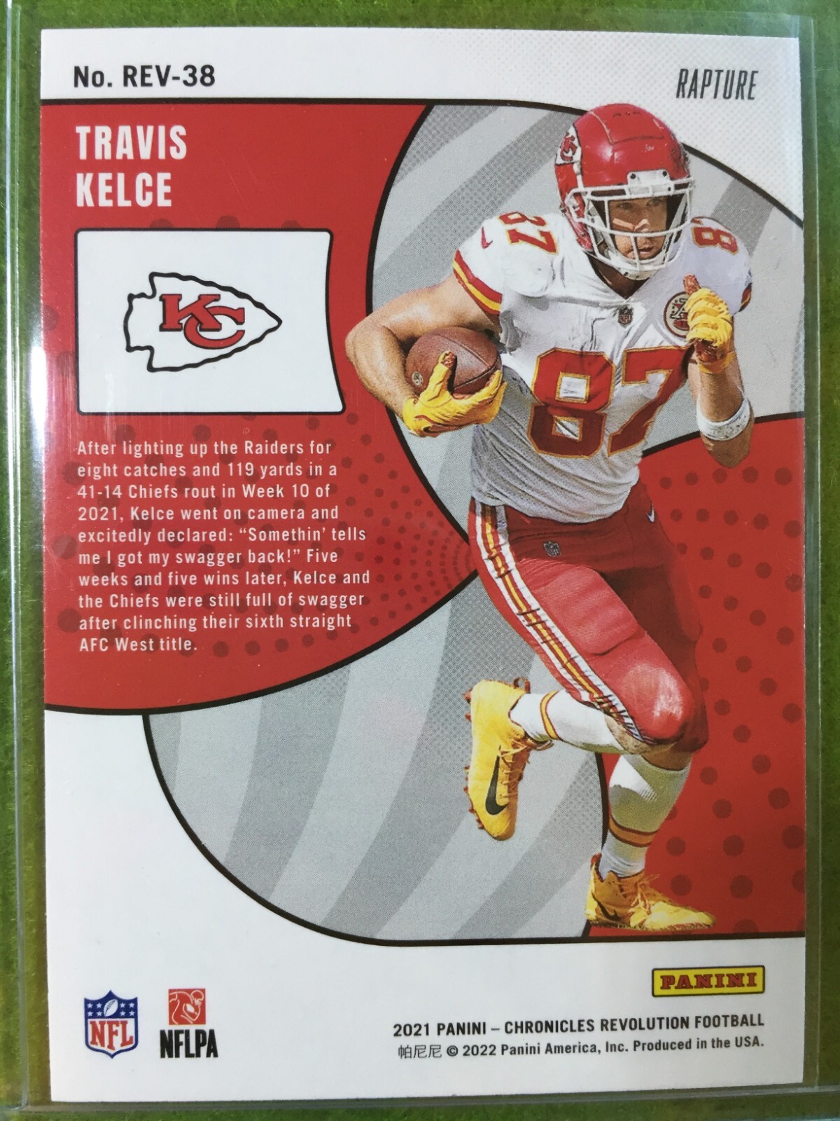 Travis Kelce SILVER PRIZM RAPTURE CARD CHIEFS SP 2021 Revolution TRAVIS ...