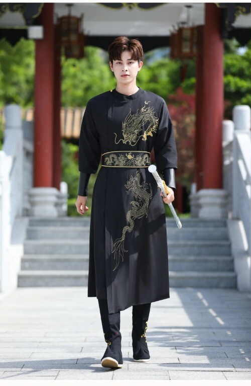 Lot Hanfu Modern China Traditional Embroidery Women Men Round Neck Robe ...