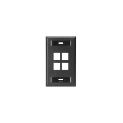 Leviton 42080-4ES Single-Gang Quickport Wallplate with ID Windows 4 ...