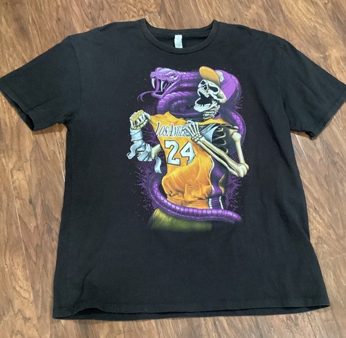 Kobe Bryant T Shirt Large Mamba Skeleton Los Angeles Lakers 24 Graphic ...