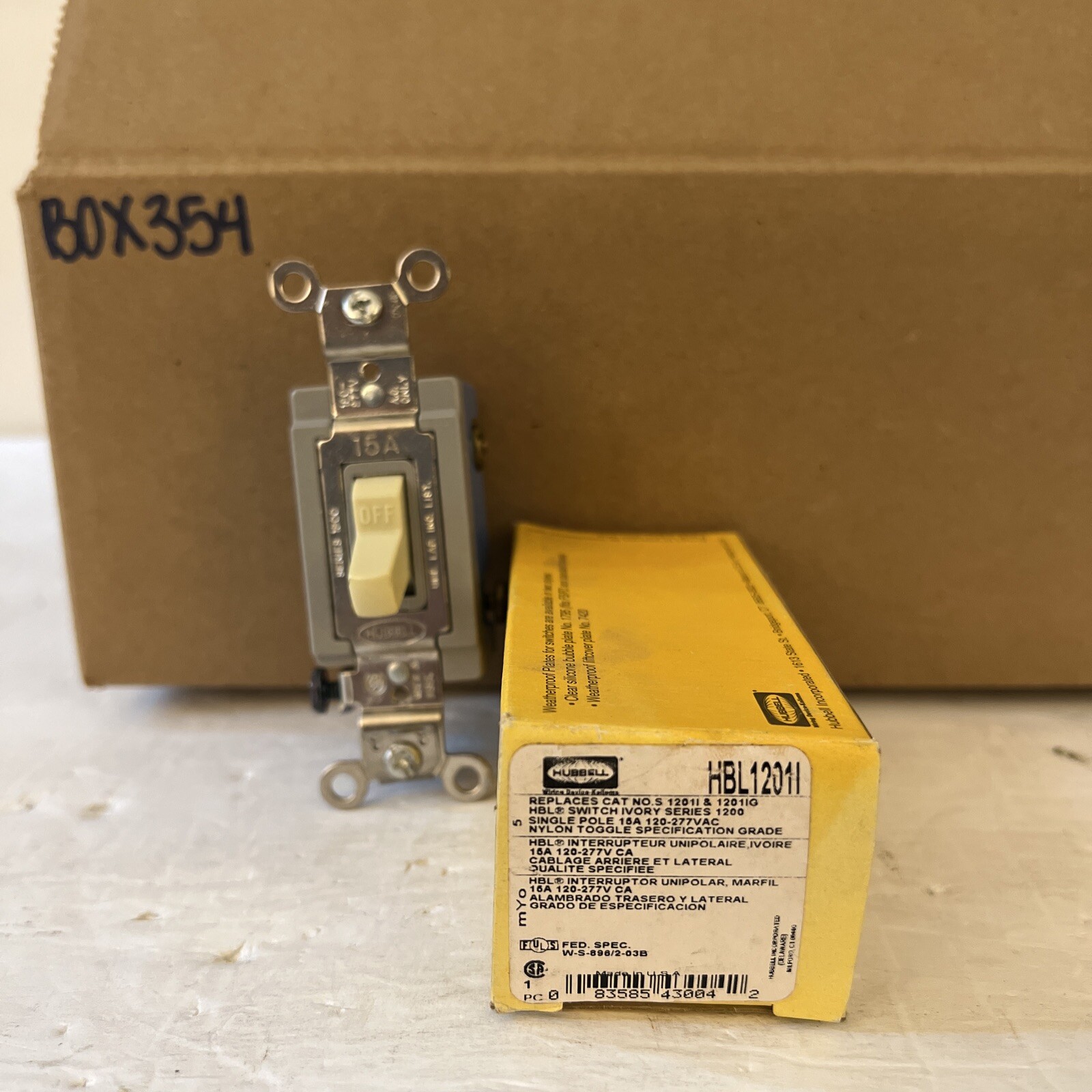 HUBBELL HBL1201I SWITCH 15 Amp 120-277 1 P Toggle 1201I | eBay