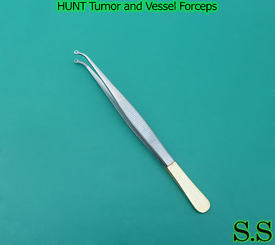 6 HUNT Tumor and Vessel Forceps Gold Plated Handle Surgical Instruments ...