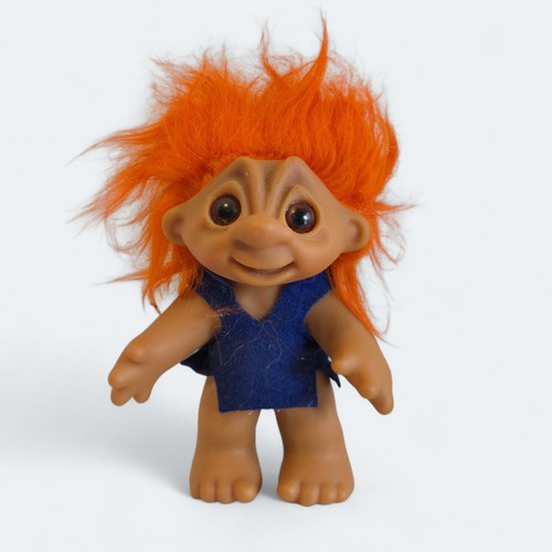Vintage 1977 Thomas Dam Original Troll Doll, 7" Orange Hair Made in ...
