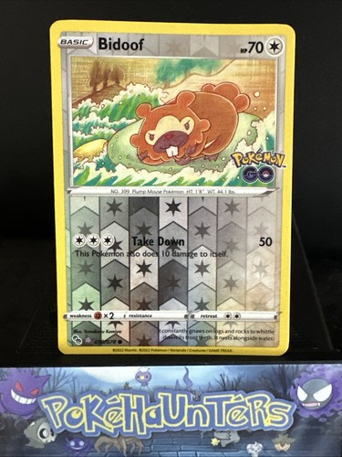 Pokemon Card Bidoof 059/078 Ditto Unpeeled Pokemon Go Reverse Holo NM | eBay