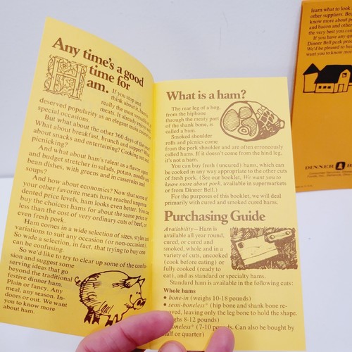 2 Vtg Dinner Bell Food We Want You To Know About Ham Pork Informative ...
