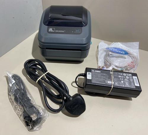 Zebra GK420d Thermal Label Printer LAN + PSU & Cables. | eBay