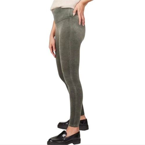 Spanx Velour Velvet Skinny Ankle High Rise Pants Dark Palm Women Size ...