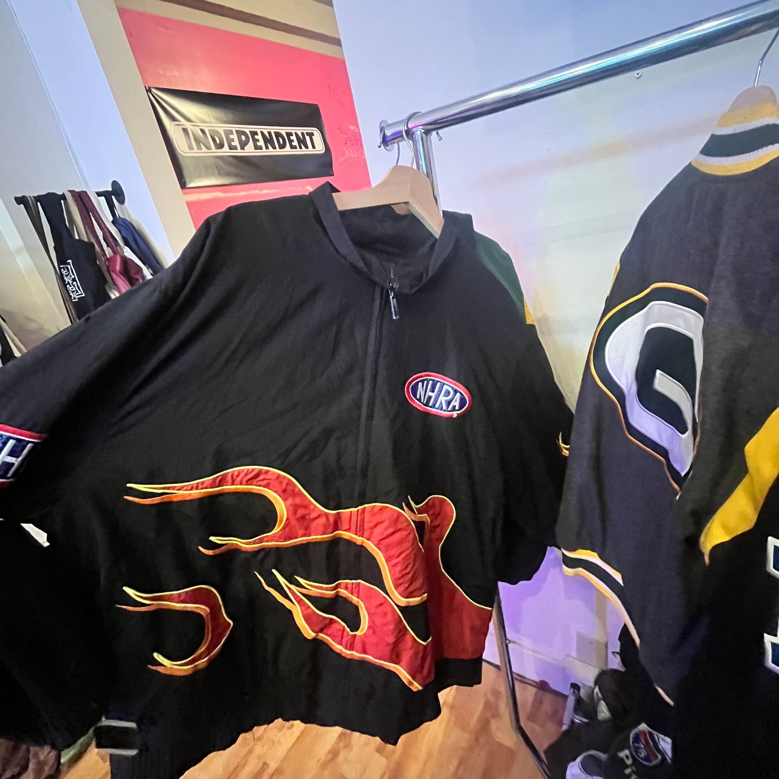 Vintage NHRA Drag Racing Flame Windbreaker Jacket | eBay
