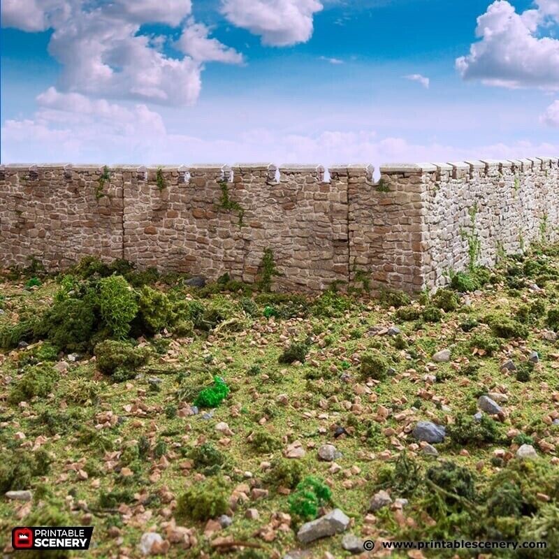 Medieval Stone Fort Walls, Terrain for DND, Tabletop Games, TTRPG ...