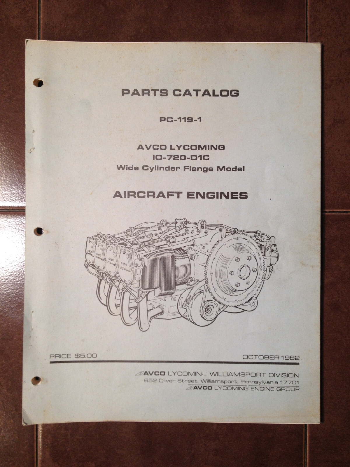 Lycoming IO-720-D1C Wide Cylinder Flange Engine Parts Manual | eBay