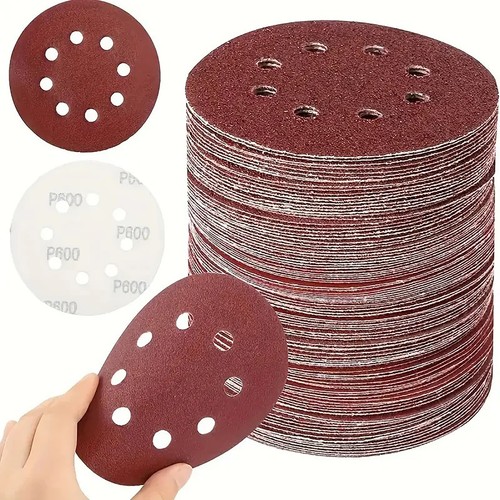 5 inch Sanding Discs / Hook&Loop 8 hole pads 5'' Sandpaper 40 60 80 ...