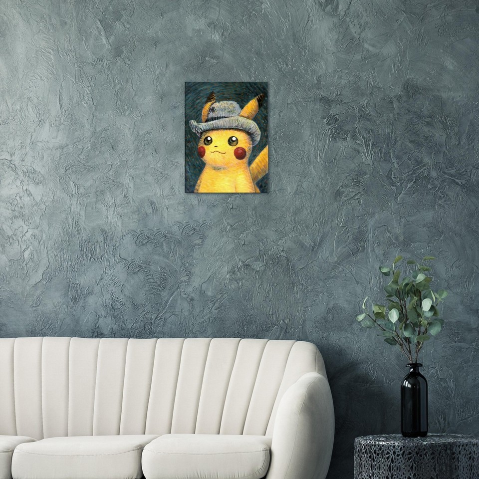Pokemon x Van Gogh Museum Pikachu Portrait Premium Cotton Canvas Framed ...