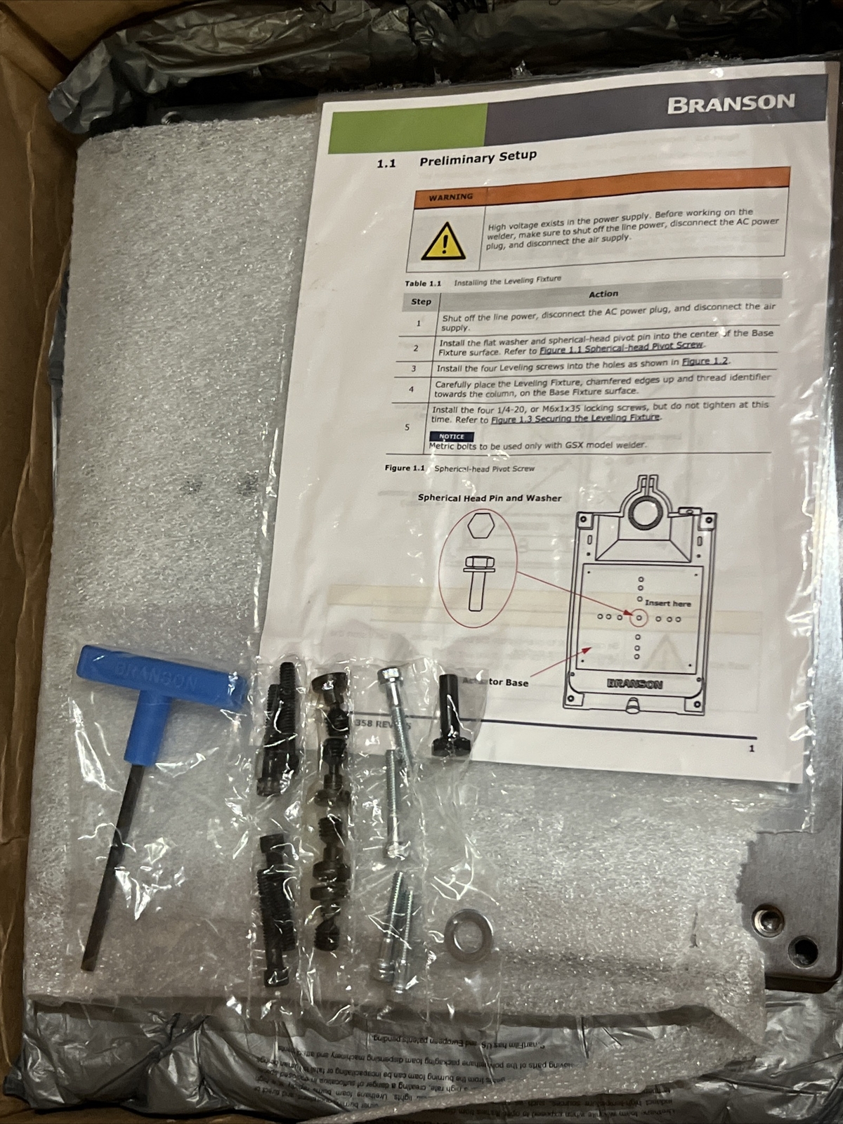 BRANSON ULTRASONIC 1015704 kit leveling GSX METRIC | eBay