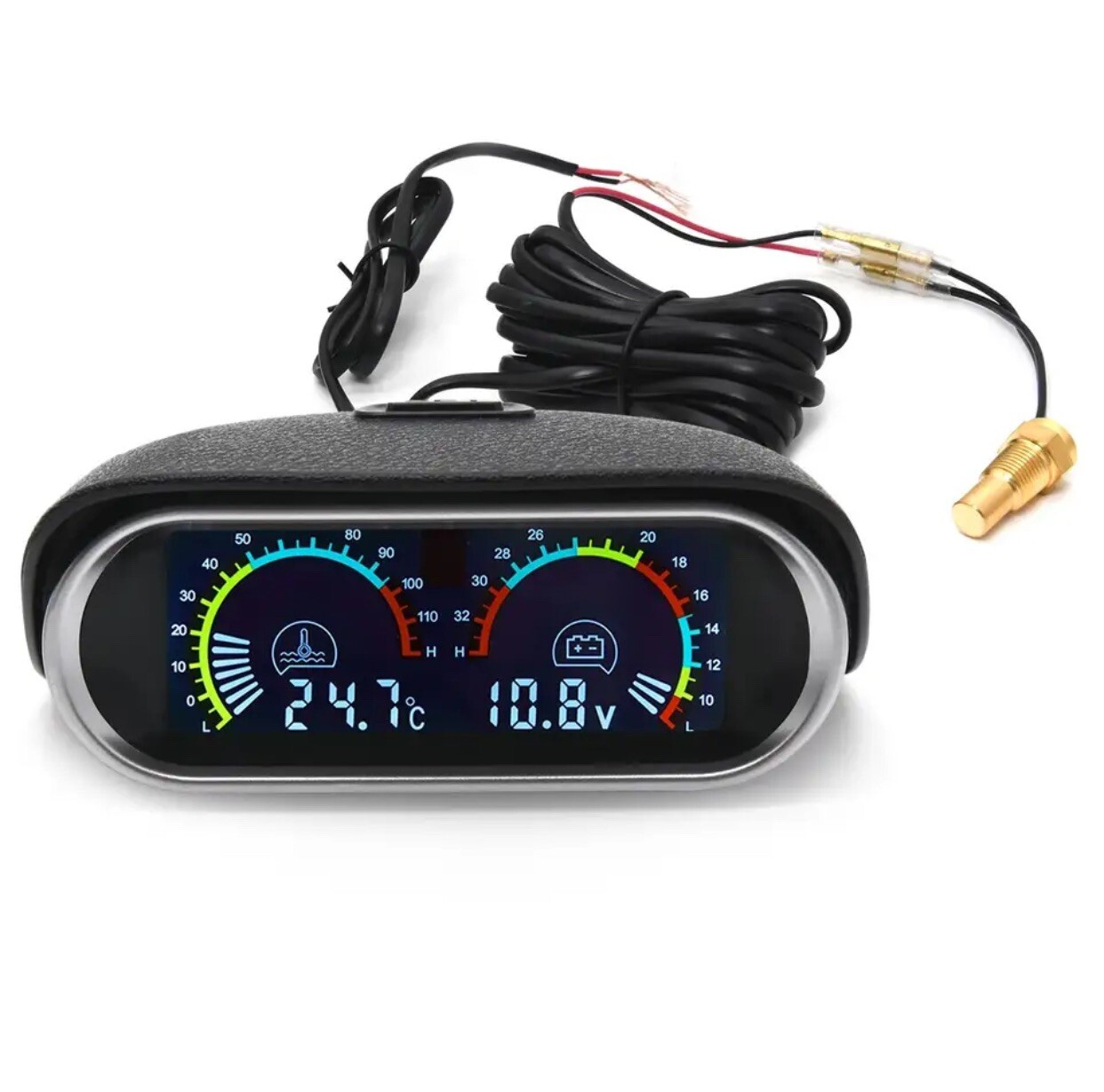 2 in 1 LCD Car Water Temp Gauge + Water Temperature Sensor 10mm Meter ...