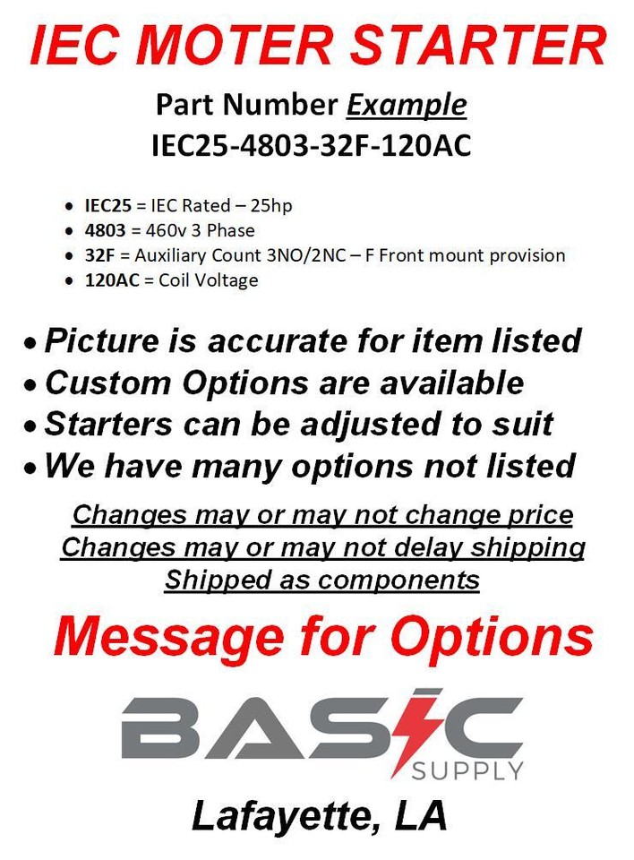 5HP Motor Starter 240V/3PH 120V Coil 3NO/2NC ABB AF16-30-32-13 EF19-18. ...