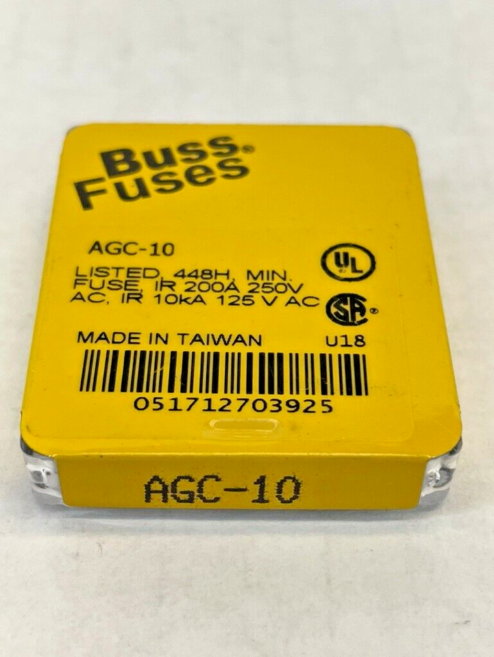 10 Amp Bussman AGC10 Inline Glass Fast Blow automotive fuse NOS - Pack of 5 | eBay