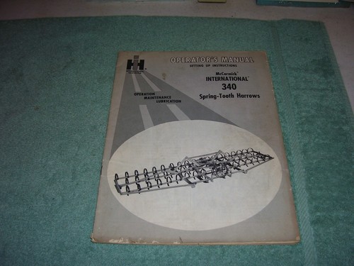 1966 ORIGINAL IH McCORMICK 340 SPRING-TOOTH HARROWS OPERATORS MANUAL | eBay