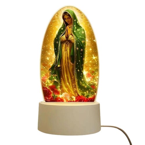 Blessed Mother Mary Prayer Night Light LED Catholic Table Lamp Mothers ...