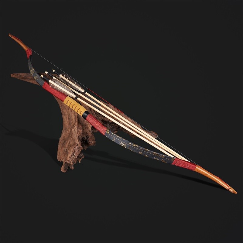 Archery 15-50lb Traditional Longbow Recurve Bow Carbon Arrows Mongolian ...