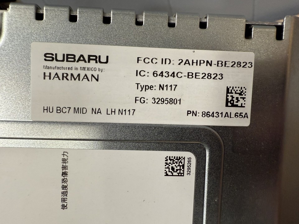 2018 2019 Subaru Legacy Outback Radio Carplay 18-19 86431AL65A New ...
