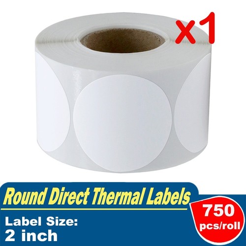 2" Circle Direct Thermal Sticker Round Label Self-Adhesive 750 Labels ...