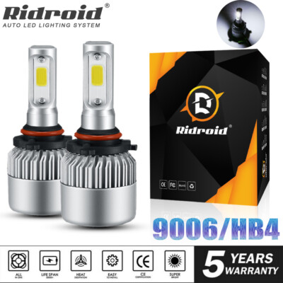 RIDROID 9006 HB4 LED Headlight Bulbs High Low Beam 6500k Super Xenon ...