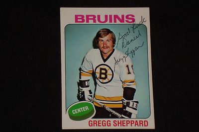 GREGG SHEPPARD 1975-76 TOPPS SIGNED AUTOGRAPHED CARD #235 BOSTON BRUINS ...