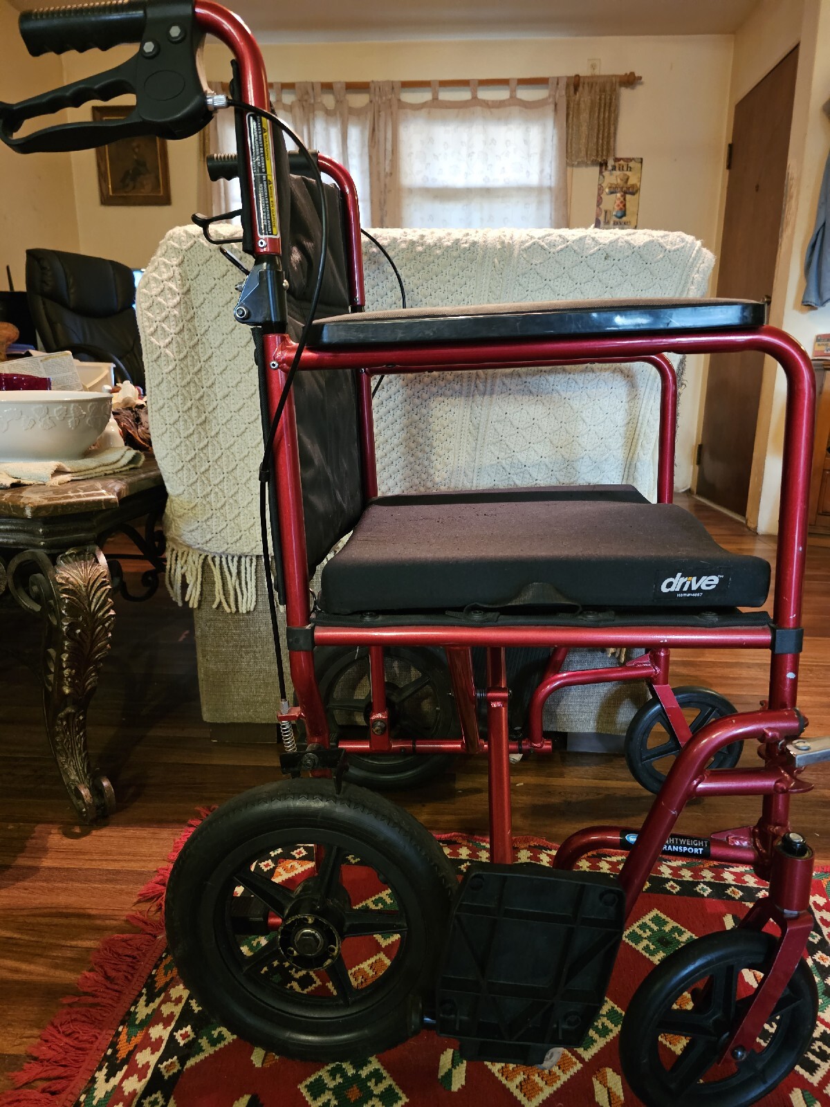 INVACARE LIGHTWEIGHT TRANSPORTER CHAIR WITH BRAKES AND CUSHION SEAT | eBay