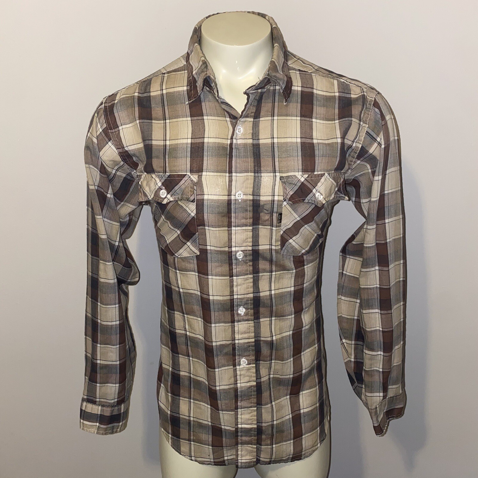 Vtg 70s LEVI'S Western Shirt Cowboy Rodeo PolyCotton … - Gem