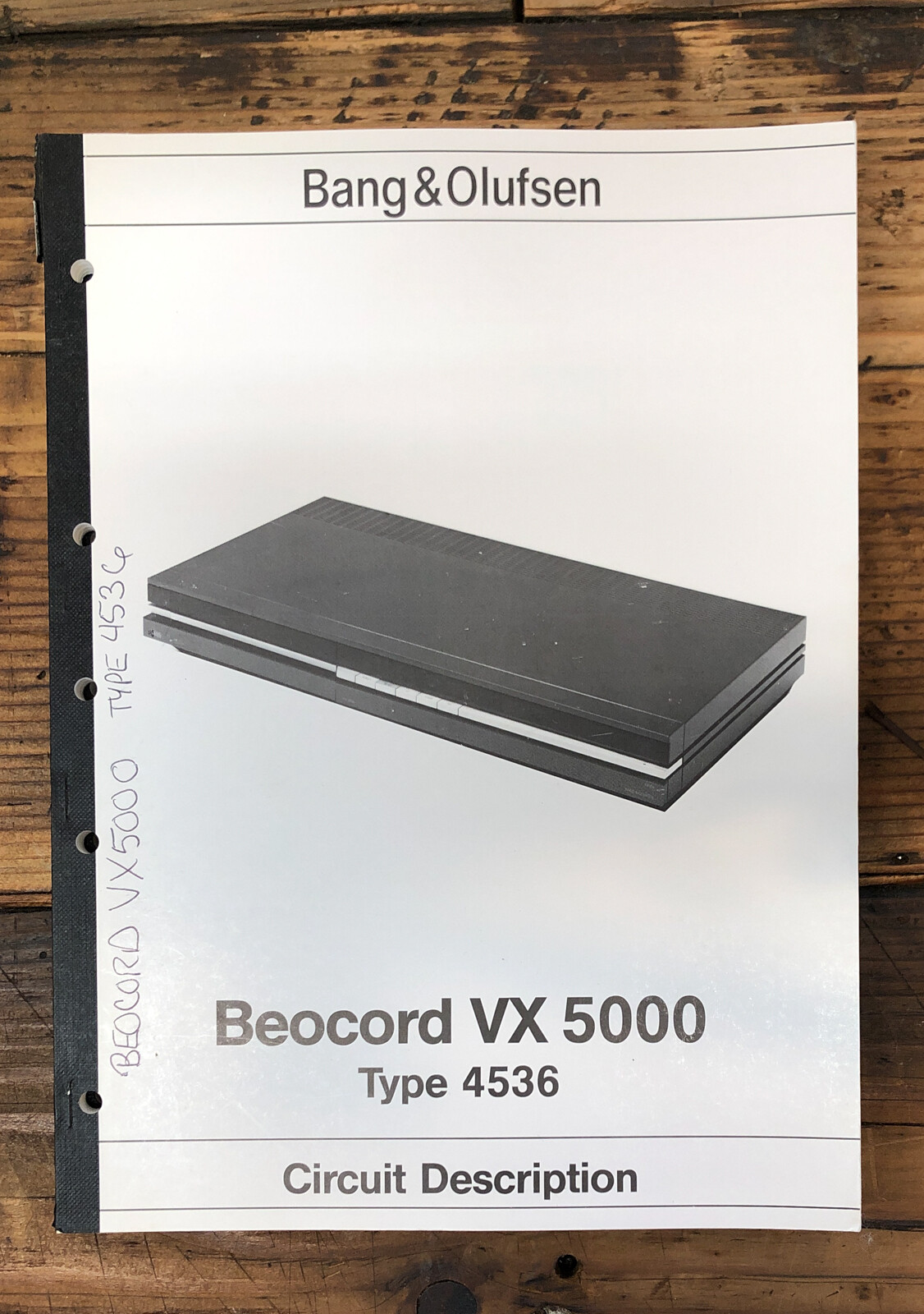 Bang Olufsen B&O Beocord VX 5000 VCR Circuit Description Manual ...