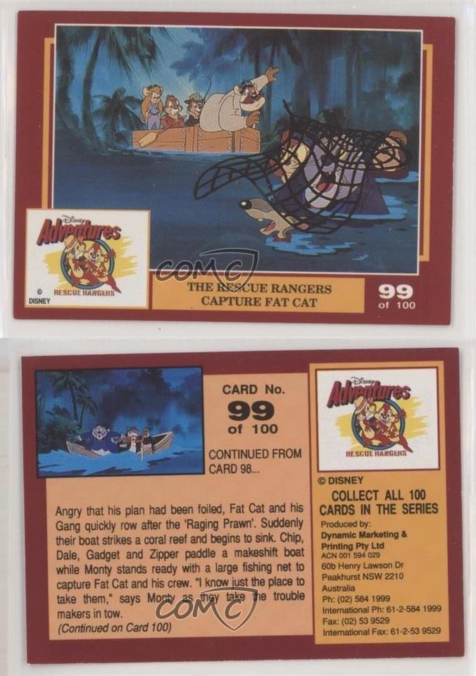 1993 Dynamic Disney Adventures Rescue Rangers The Capture Fat Cat #99 ...