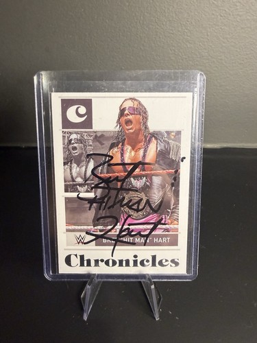 BRET HITMAN HART 2023 PANINI WWE CHRONICLES AUTO In Person AUTOGRAPH ...