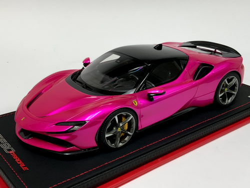 1/18 MR Collection Ferrari SF90 Stradale in Flash Pink Leather base 25 ...