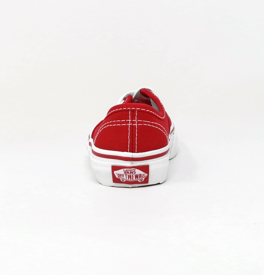 Vans Authentic True Red Canvas Little Kids Children Boys Girls Shoes ...