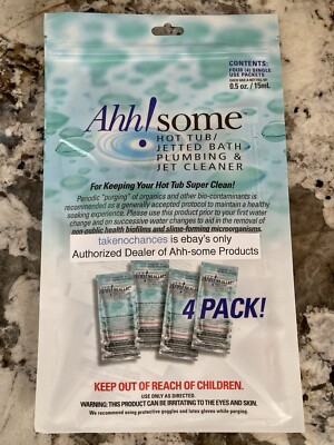 4 Pack Ahh-Some Hot Tub/Jetted Bath Plumbing & Jet Bio-Cleaner Sachet ...