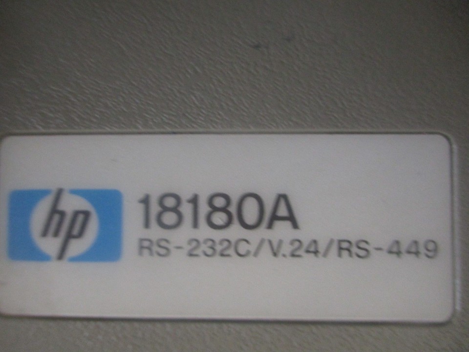 Hewlett Packard Model: 18180A RS-232/V.24/RS-449 with Opt. 002 & Cables ...