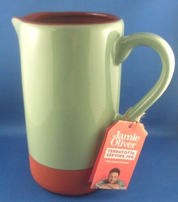 NEW Jamie Oliver 1.5L HAND-PAINTED TERRACOTTA POTTERY SERVING JUG ...